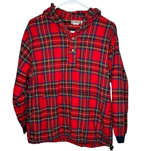 L.L. Bean | Shirts & Tops | Ll Bean Kids Flannel Hoodie Pullover Size ...